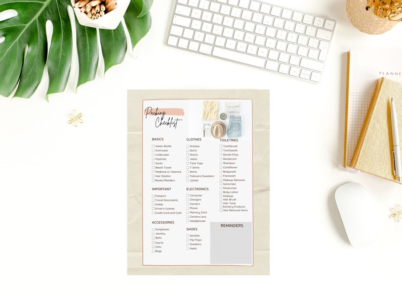Printable Packing Checklist, PDF Planner, Instant Download, A4 Print at ...