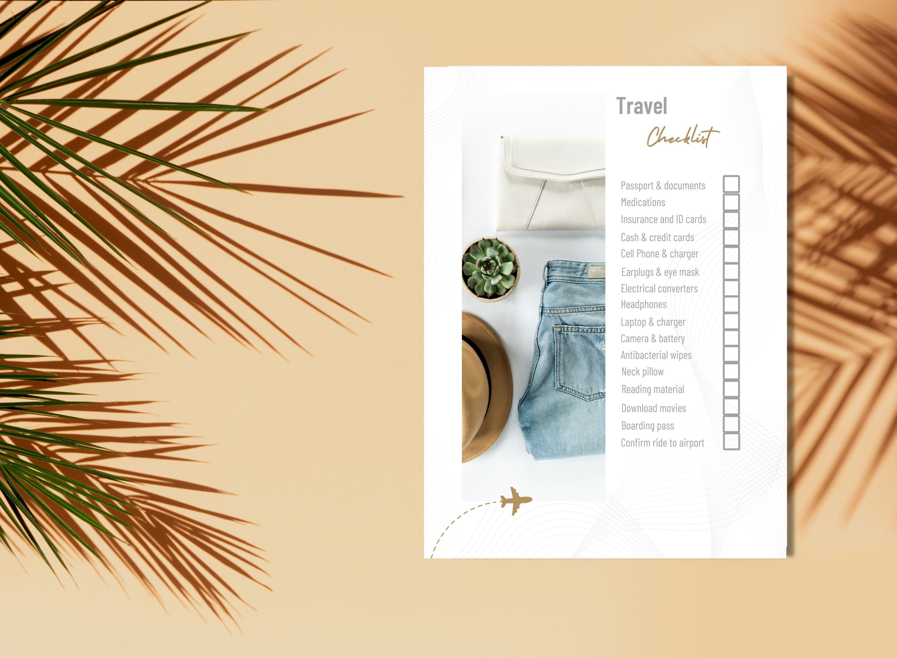 Printable Travel Checklist, PDF Planner, Instant Download, A4 Print at ...