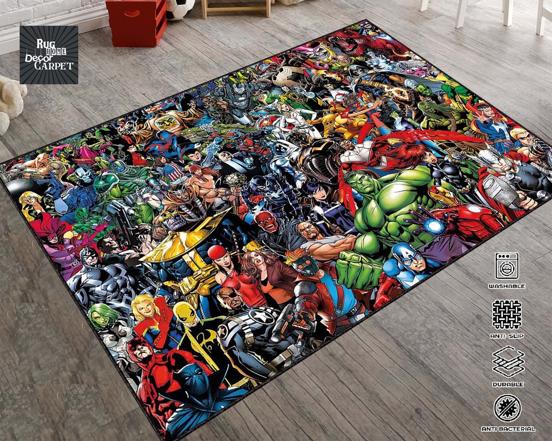 Marvel Rug Fantastic Rug Super Hero Rug Minimalist Rug Boy - Etsy