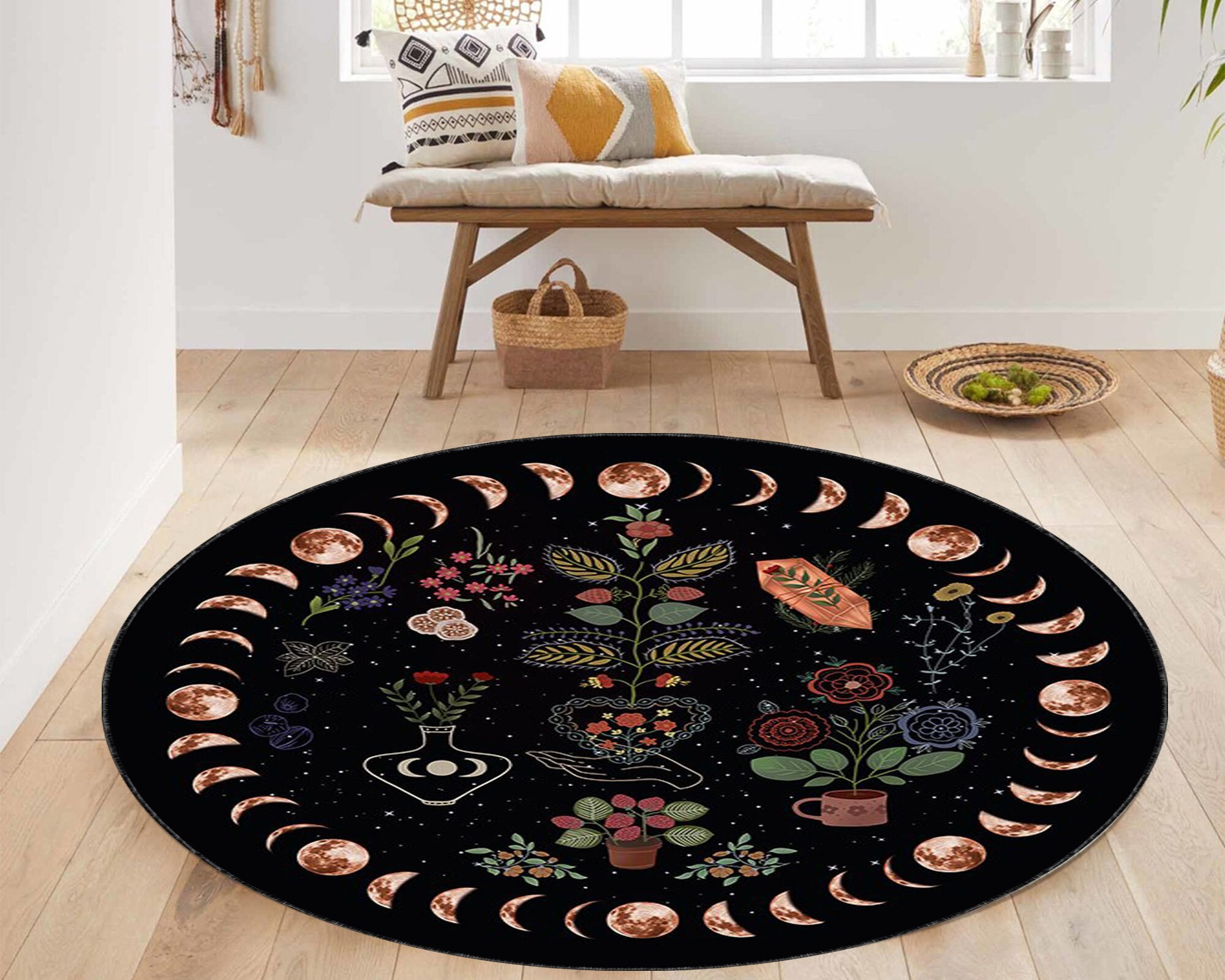 Round Moon Rug Moonlit Garden Area Rug Moon Carpet Lunar - Etsy Australia