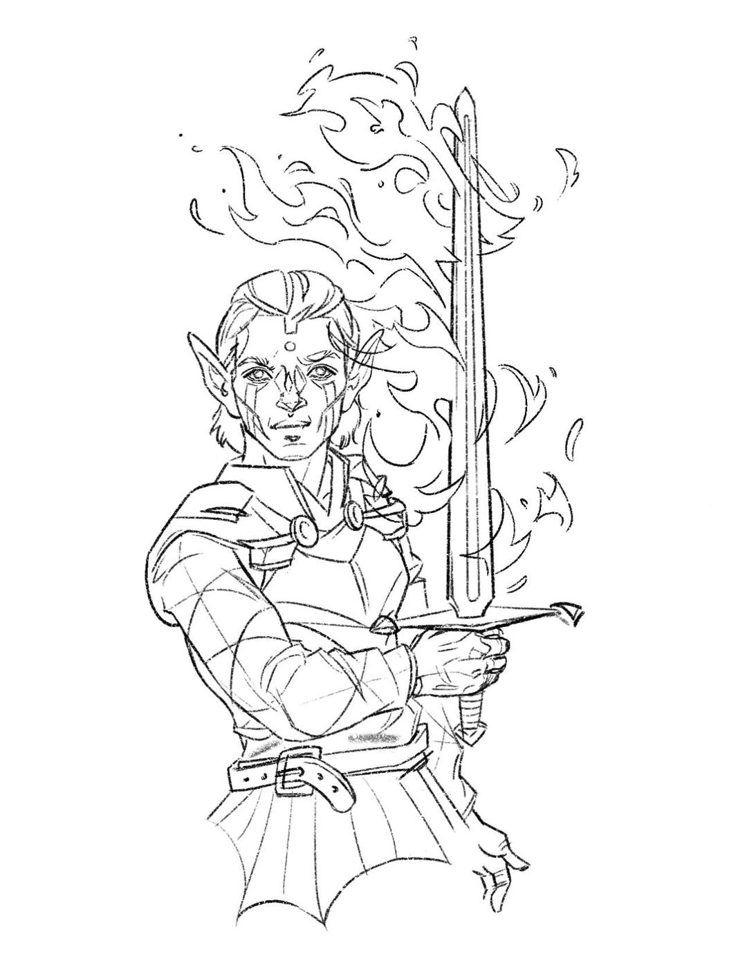 Personalised Character, Half Body, Line Art - Etsy