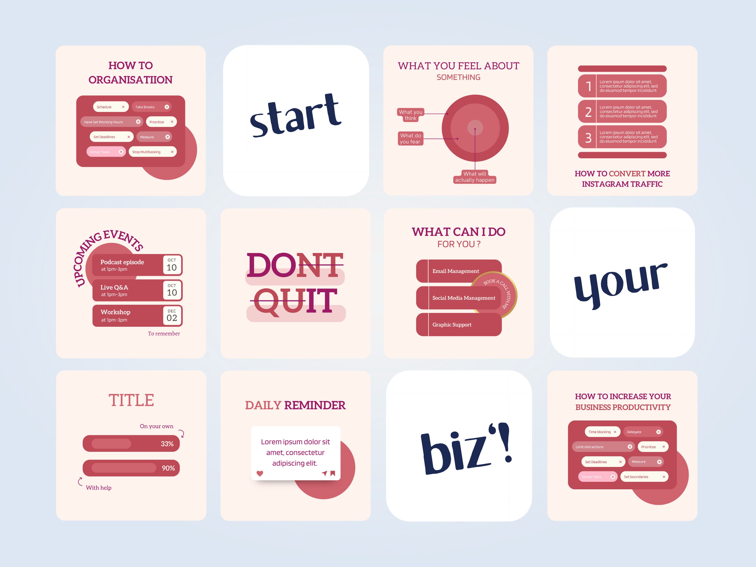 Starter Pack INSTAGRAM Templates NOTION Social Media - Etsy