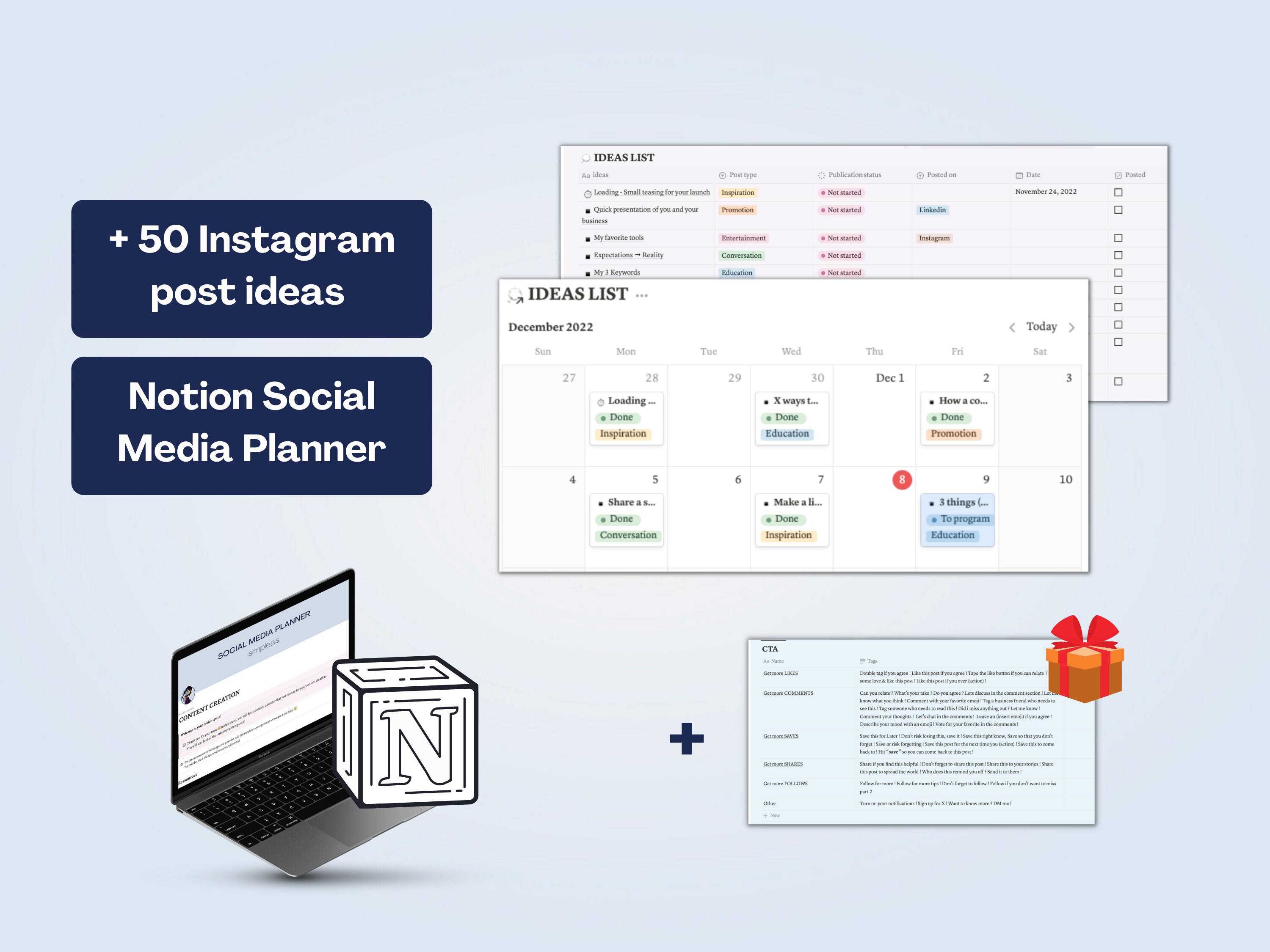 Starter Pack INSTAGRAM Templates NOTION Social Media - Etsy