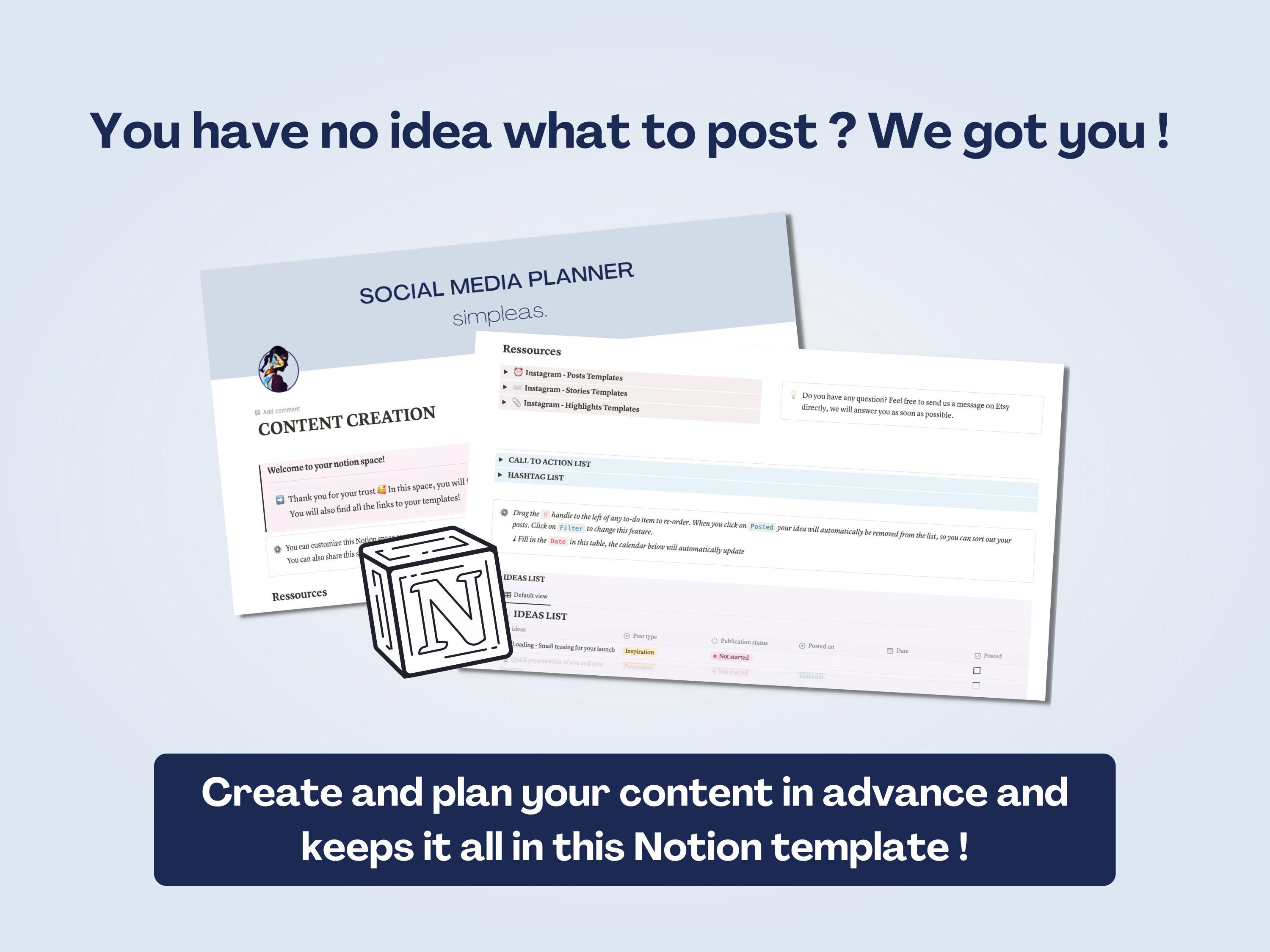 Starter Pack INSTAGRAM Templates NOTION Social Media - Etsy