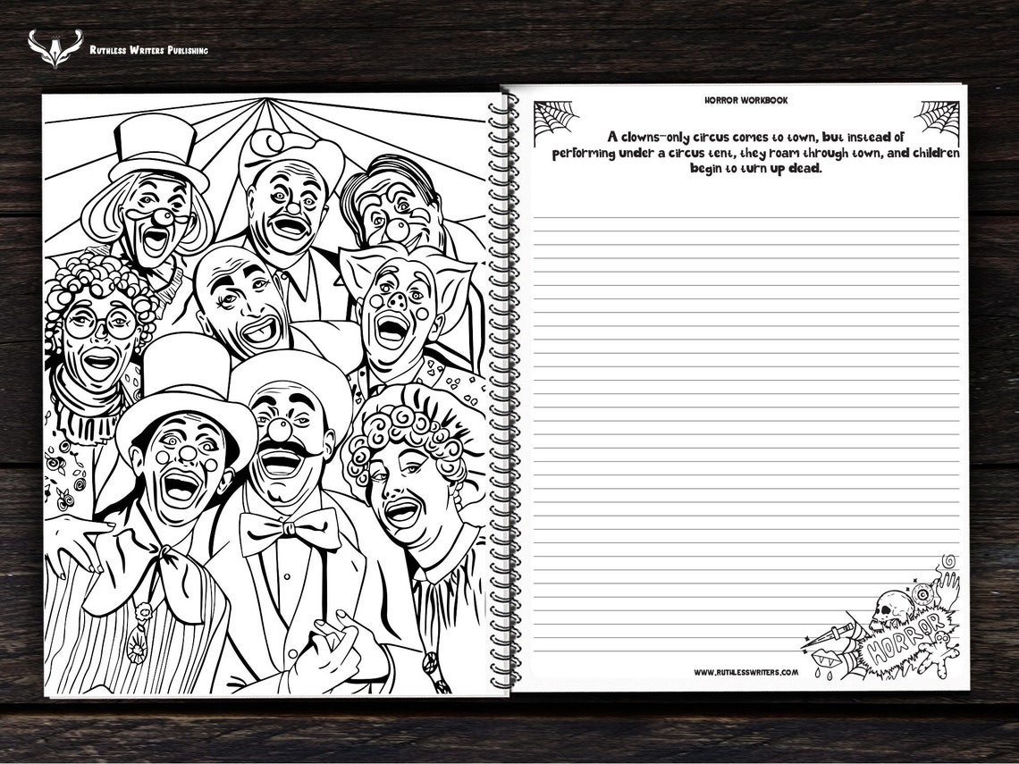 Horror Writing Workbook: Prompts, Journal Sheets, Coloring Pages - Etsy