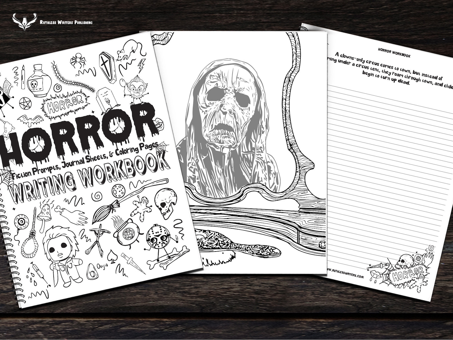 Horror Writing Workbook: Prompts, Journal Sheets, Coloring Pages - Etsy