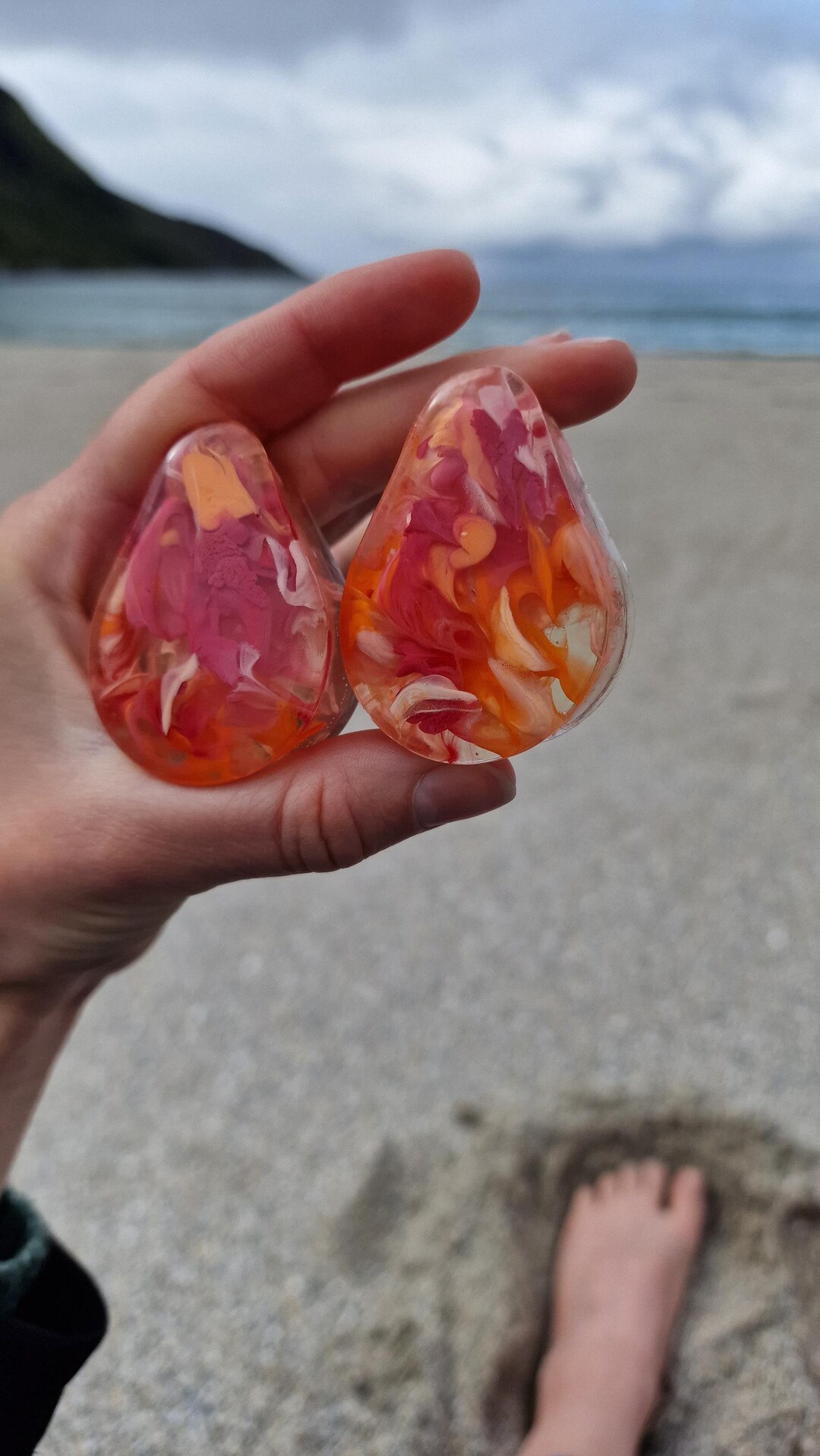 Peach Earplugs, Epoxy Resin. Made by Hand. Sizes From 8-100mm. Ear ...