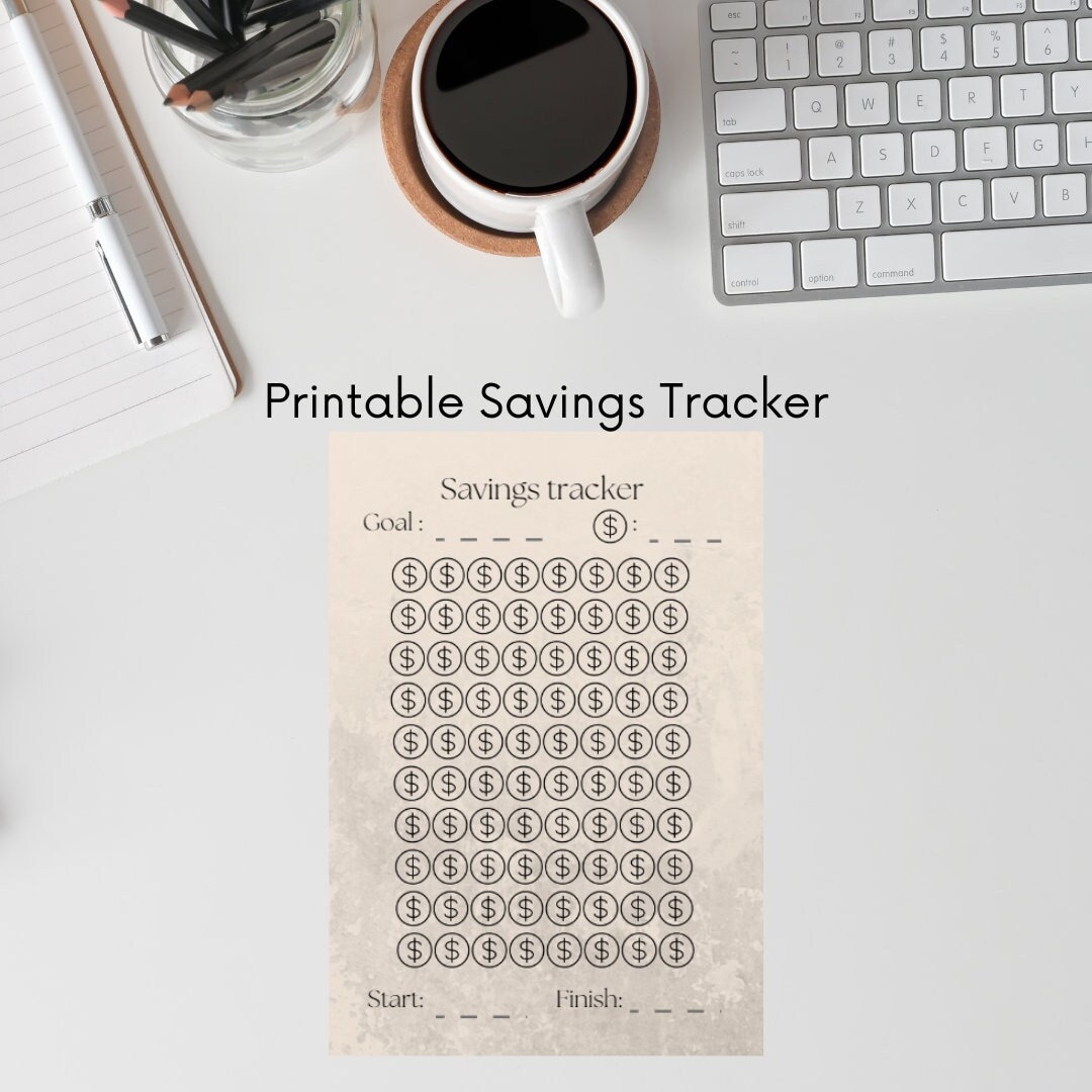 Printable Savings Tracker With Start & Finish Date - Etsy