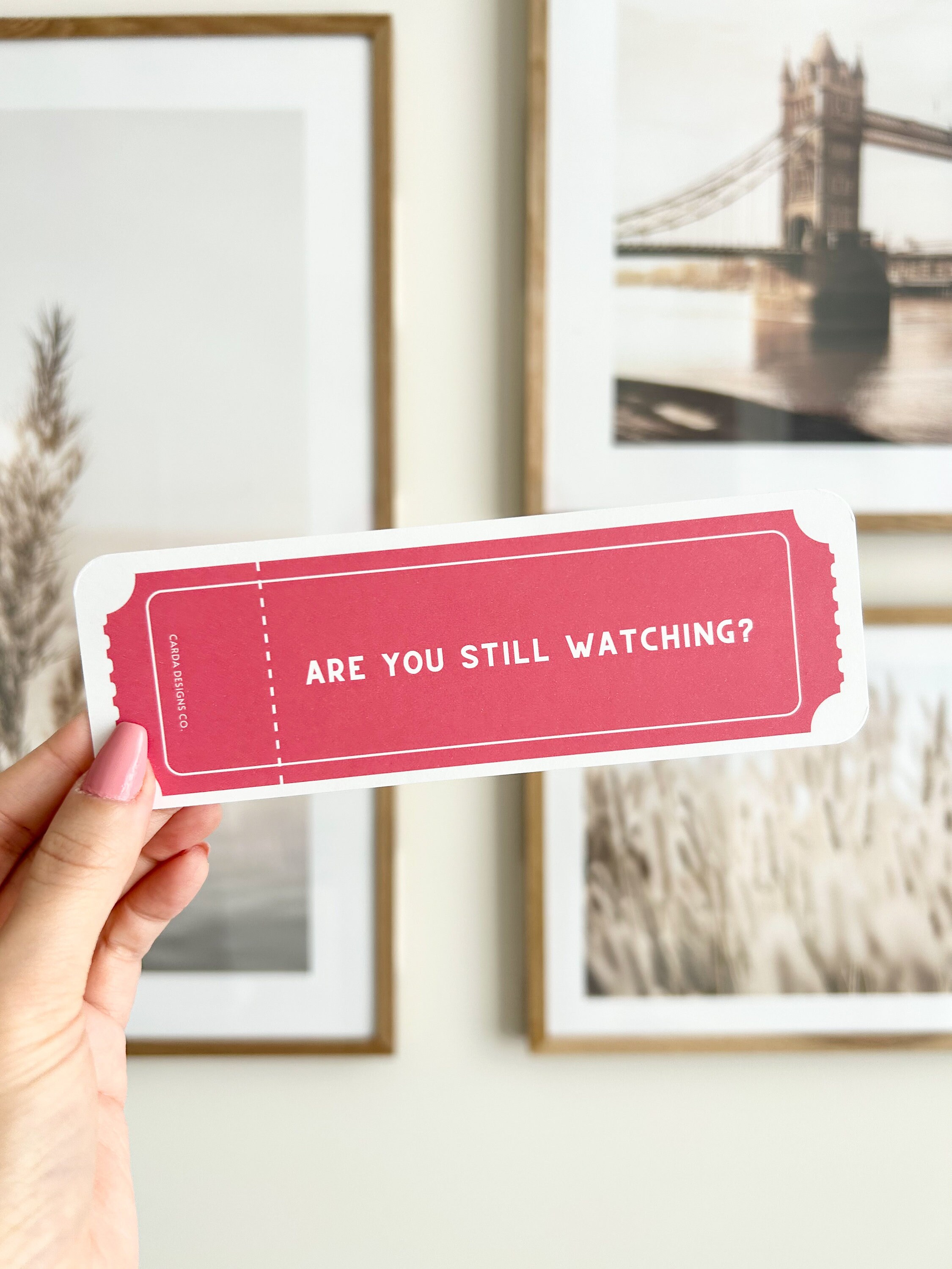 Netflix and Read Ticket Bookmark: Bookish Gift - Etsy
