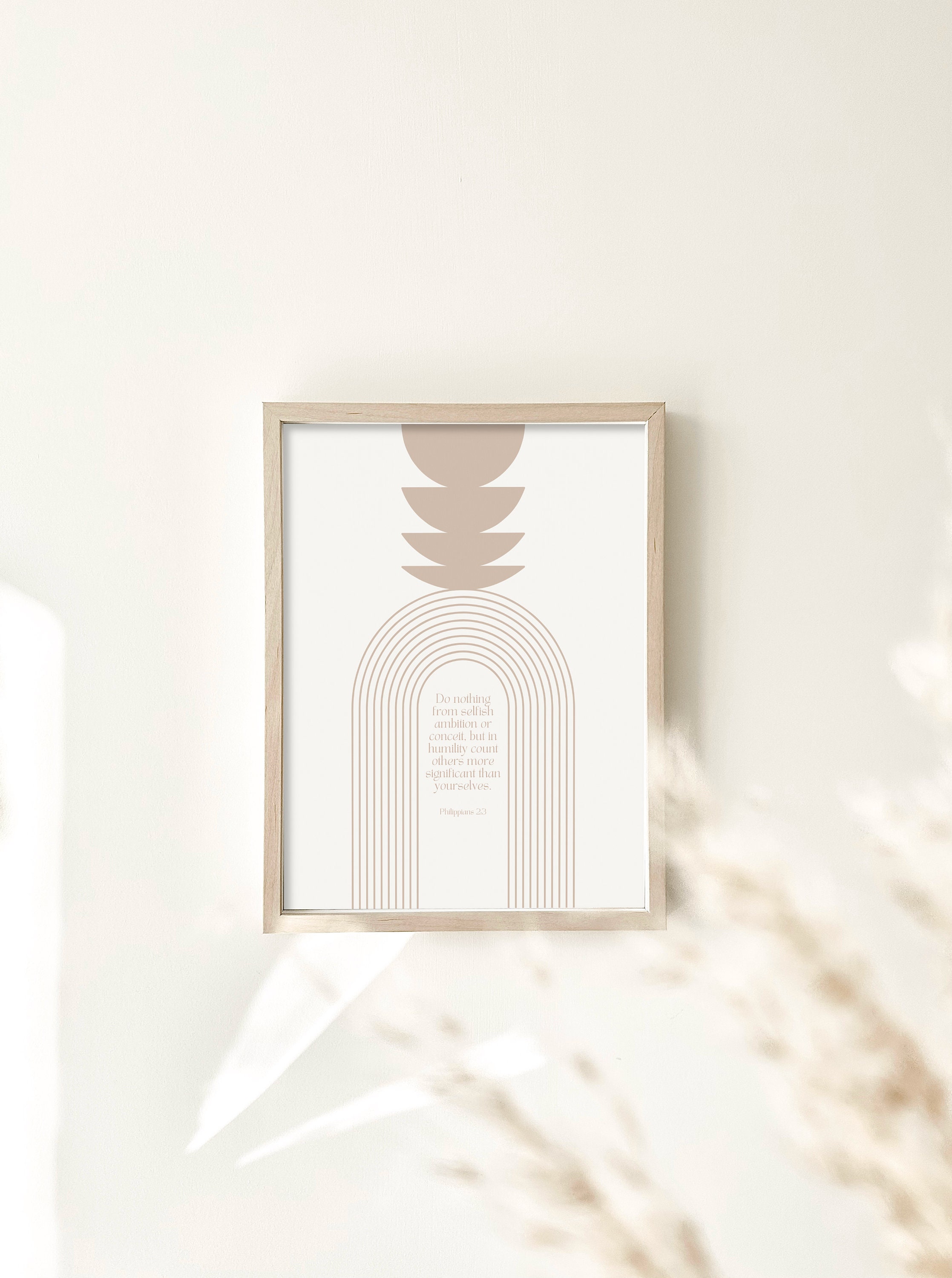 Philippians 2:3 Bible Verse Scripture Art Print, Christian Boho Wall ...