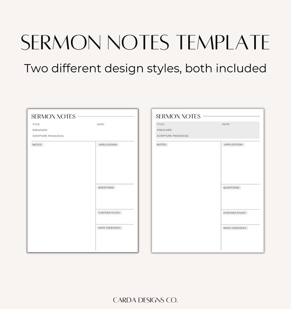 Plantilla Imprimible En Blanco Del Esquema Del Sermón Segundo Domingo