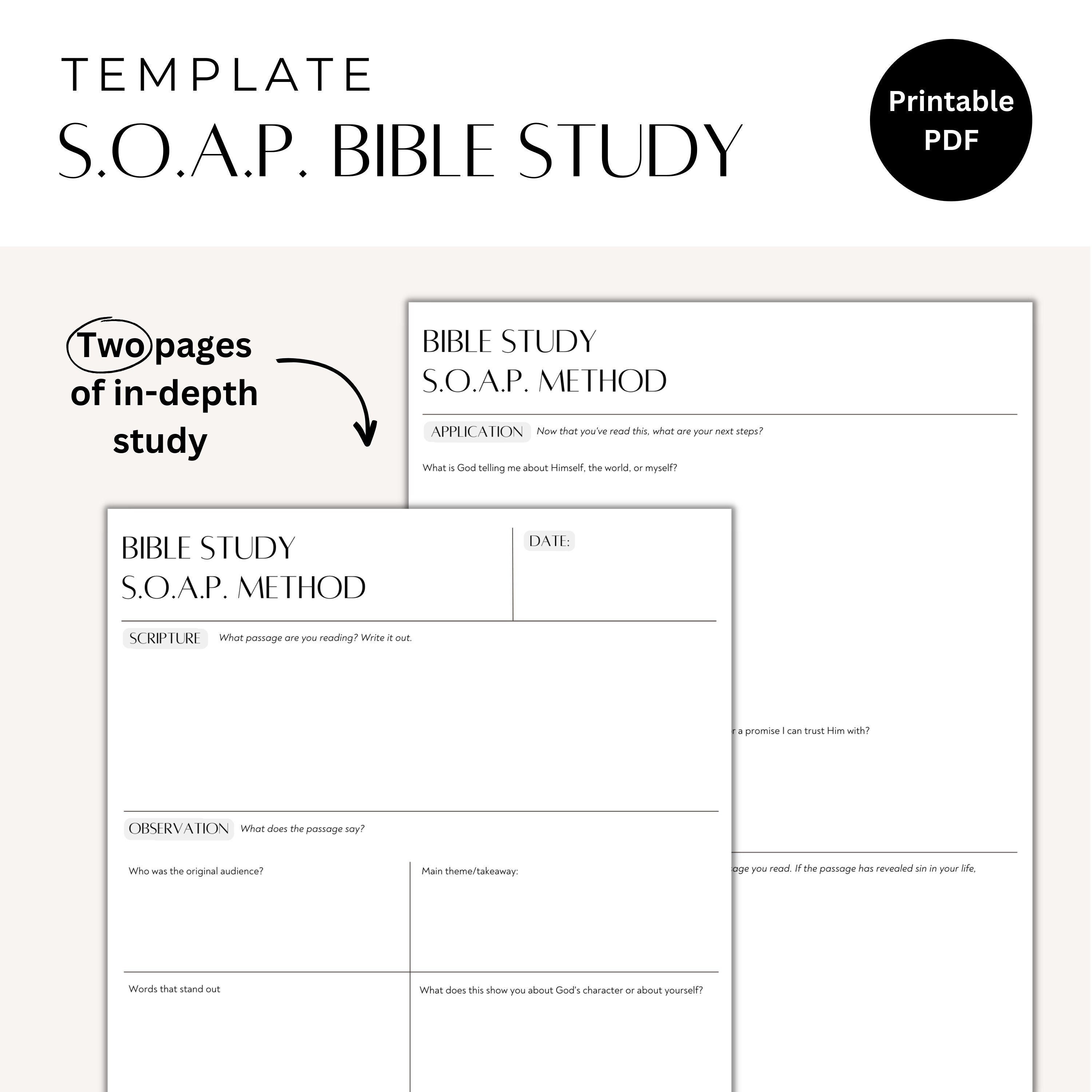 S.O.A.P. Bible Study Template Worksheets Scripture Study Worksheets ...