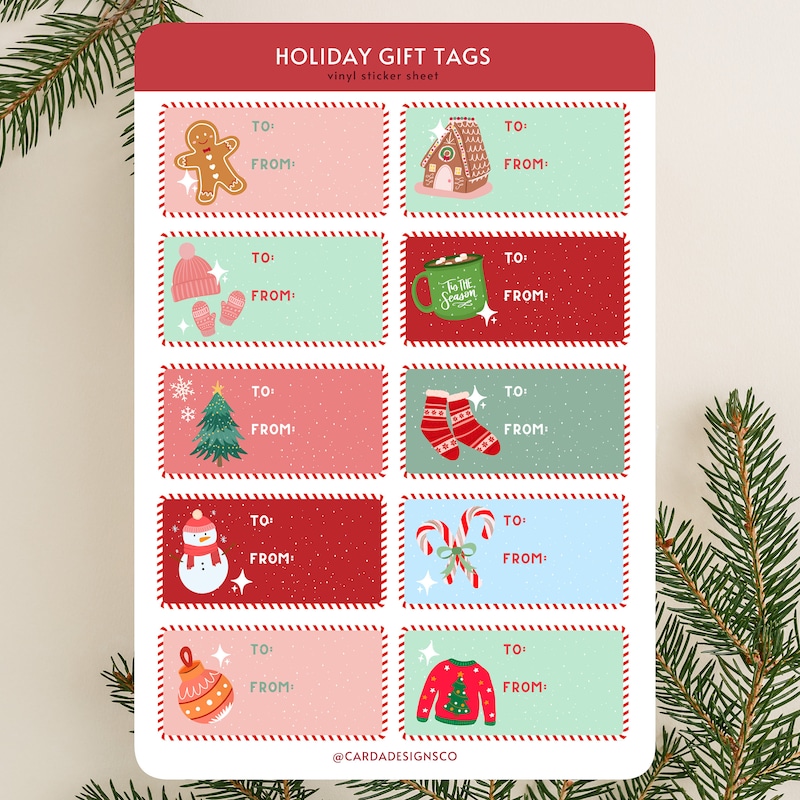 Christmas Stickers Sheet - Etsy