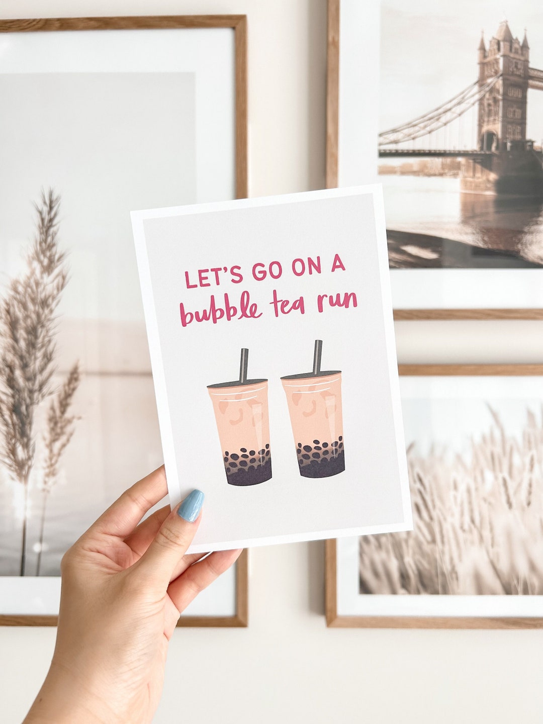 Bubble Tea Run Mini Art Print | Cute Boba Wall Decor - Etsy