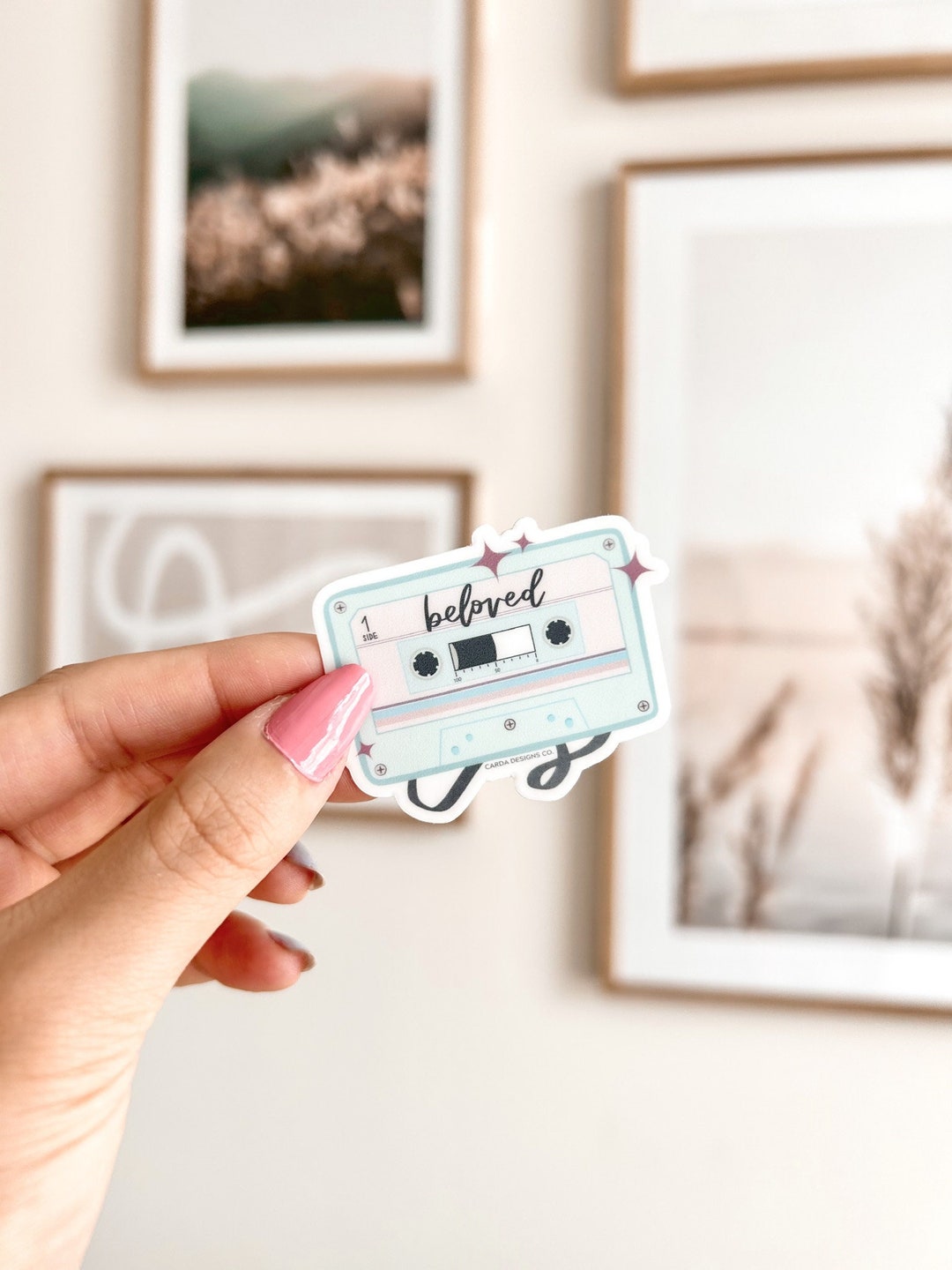 Beloved Throwback Cassette Mini Vinyl Sticker | Cute Waterproof Sticker ...
