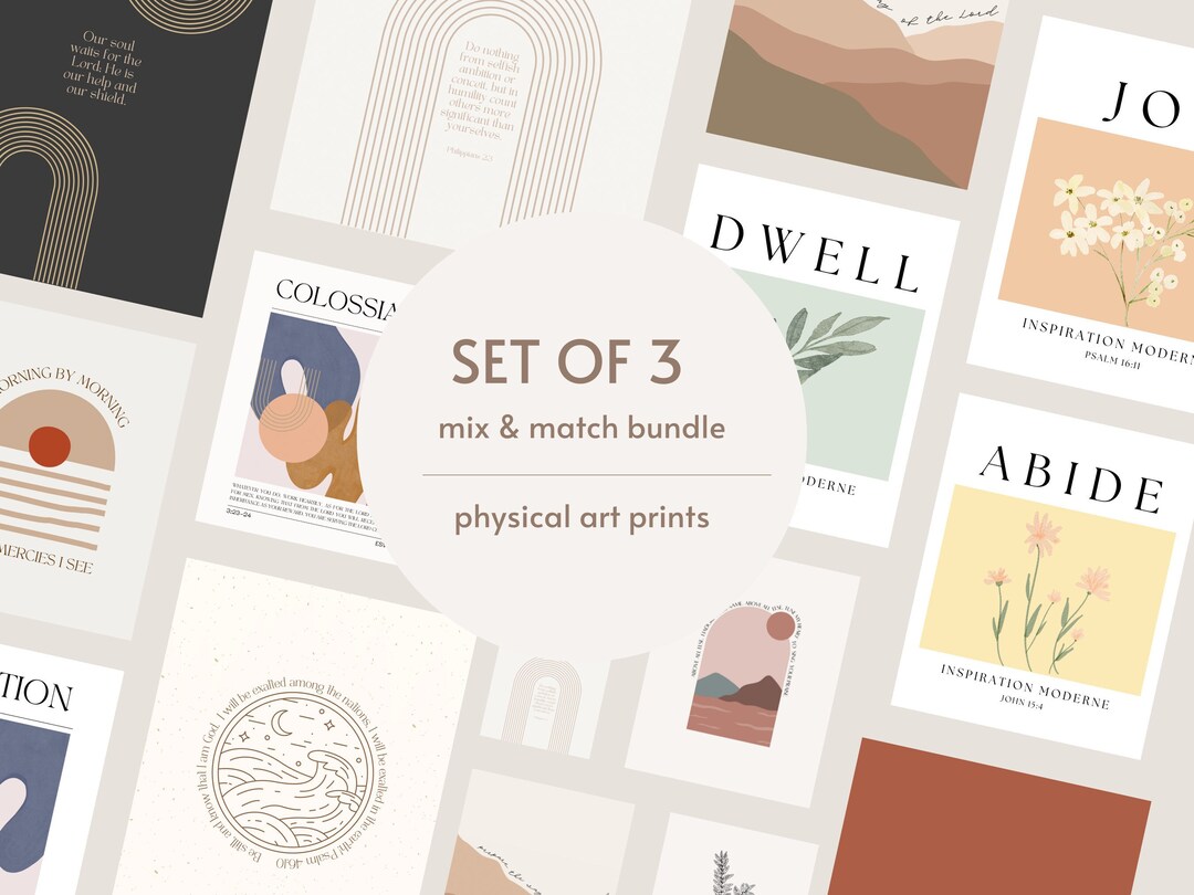 Art Print, Wall Art Bundle of 3, Mix & Match, Set of 3 | Cute Prints ...