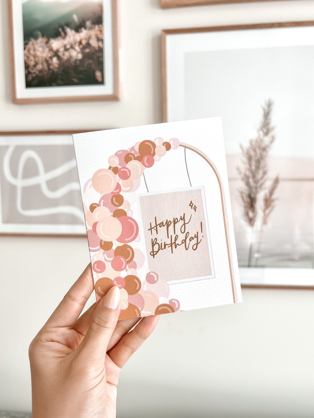 Boho Balloon Arch Birthday Card - Psalm 90:10 Greeting - Etsy