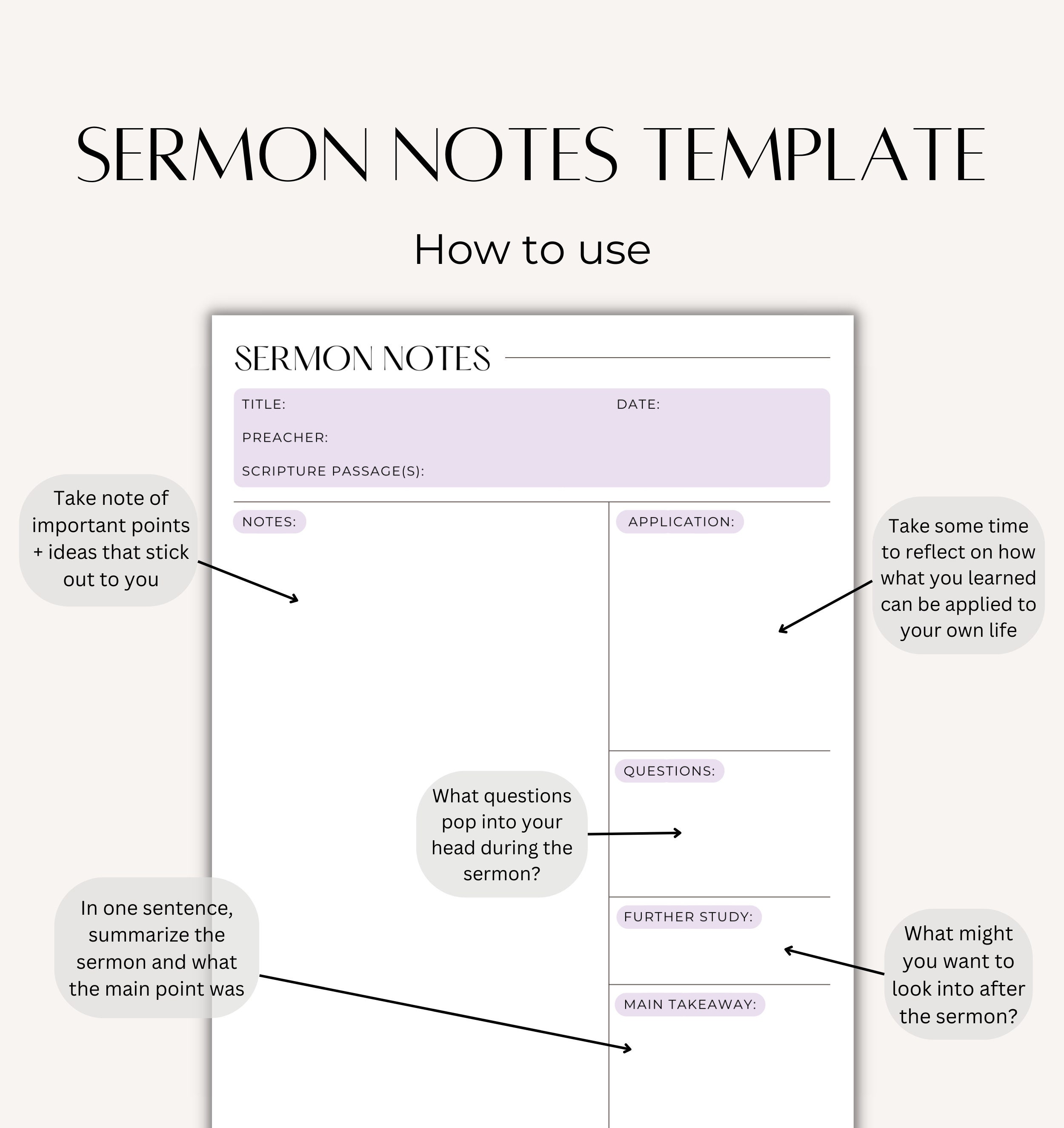 Sermon Notes Template Bible Study Tools, Christian Study Tools, Sermon ...