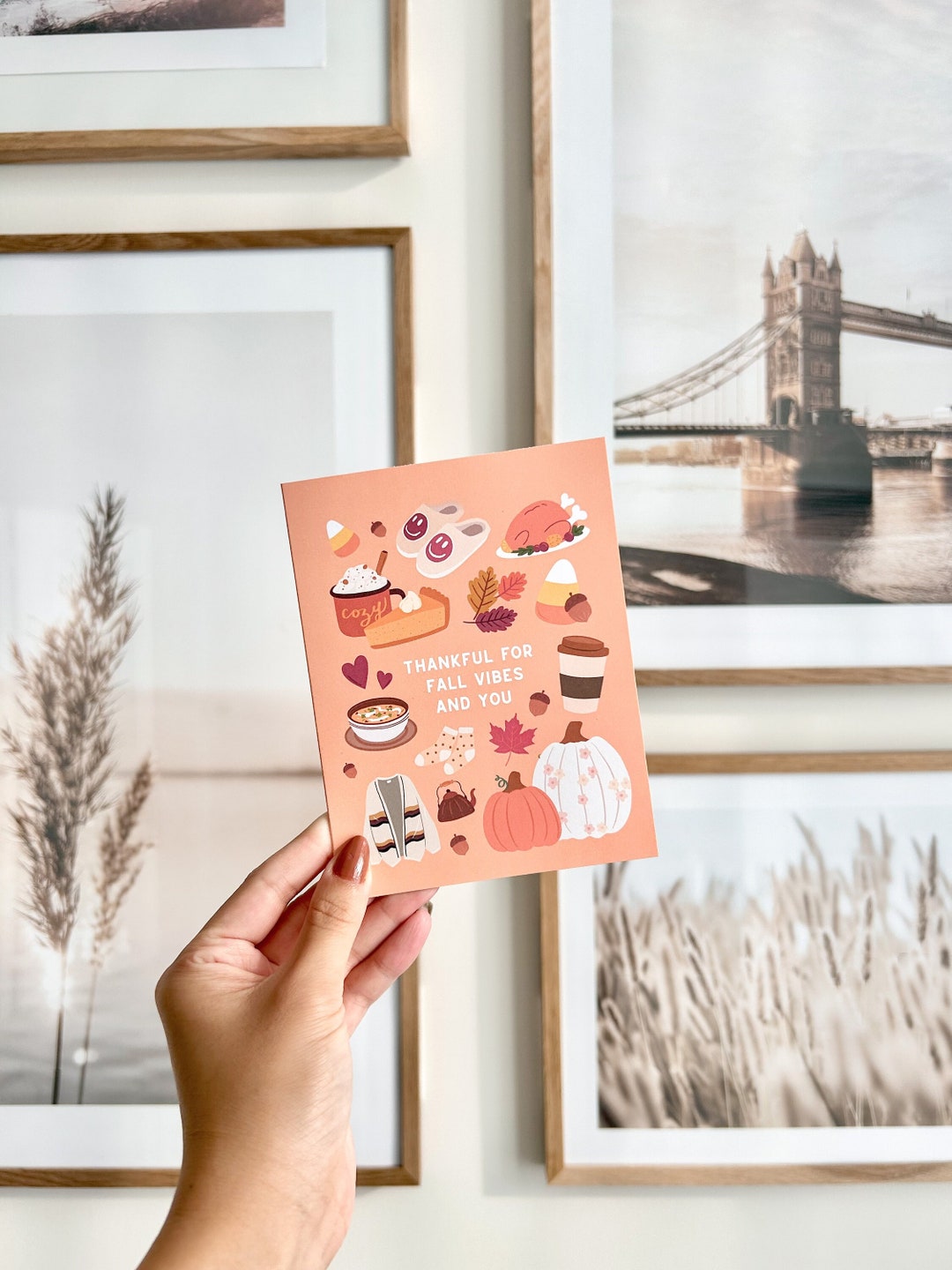 Fall Vibes Card, Cute Thanksgiving Card | Thankful for Fall Vibes and ...