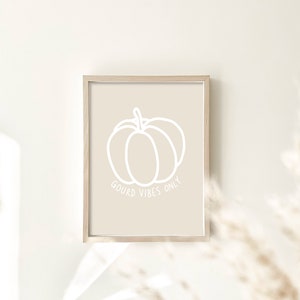 Gourd Vibes Only Cute Pun Autumn Art Print | Fall Art Prints, Pumpkin ...