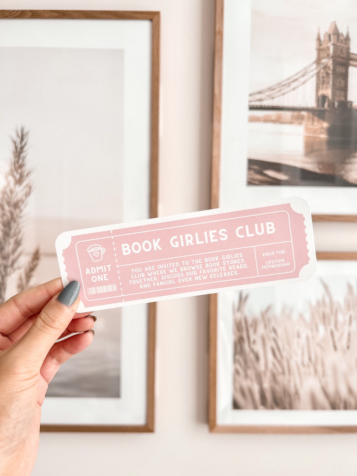 Book Girlies Club Bookmark | Pink Ticket Design - Etsy