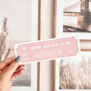 Book Girlies Club Bookmark | Cute Bookish Bookmarks, Ticket Bookmark ...