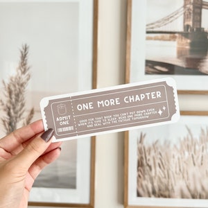 One More Chapter Cute Bookmark | Cute Bookish Bookmarks, Ticket ...