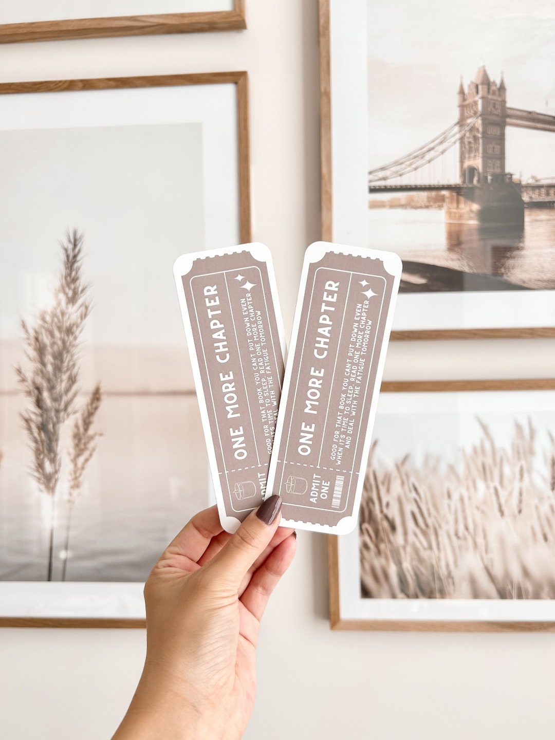 One More Chapter Cute Bookmark | Cute Bookish Bookmarks, Ticket ...