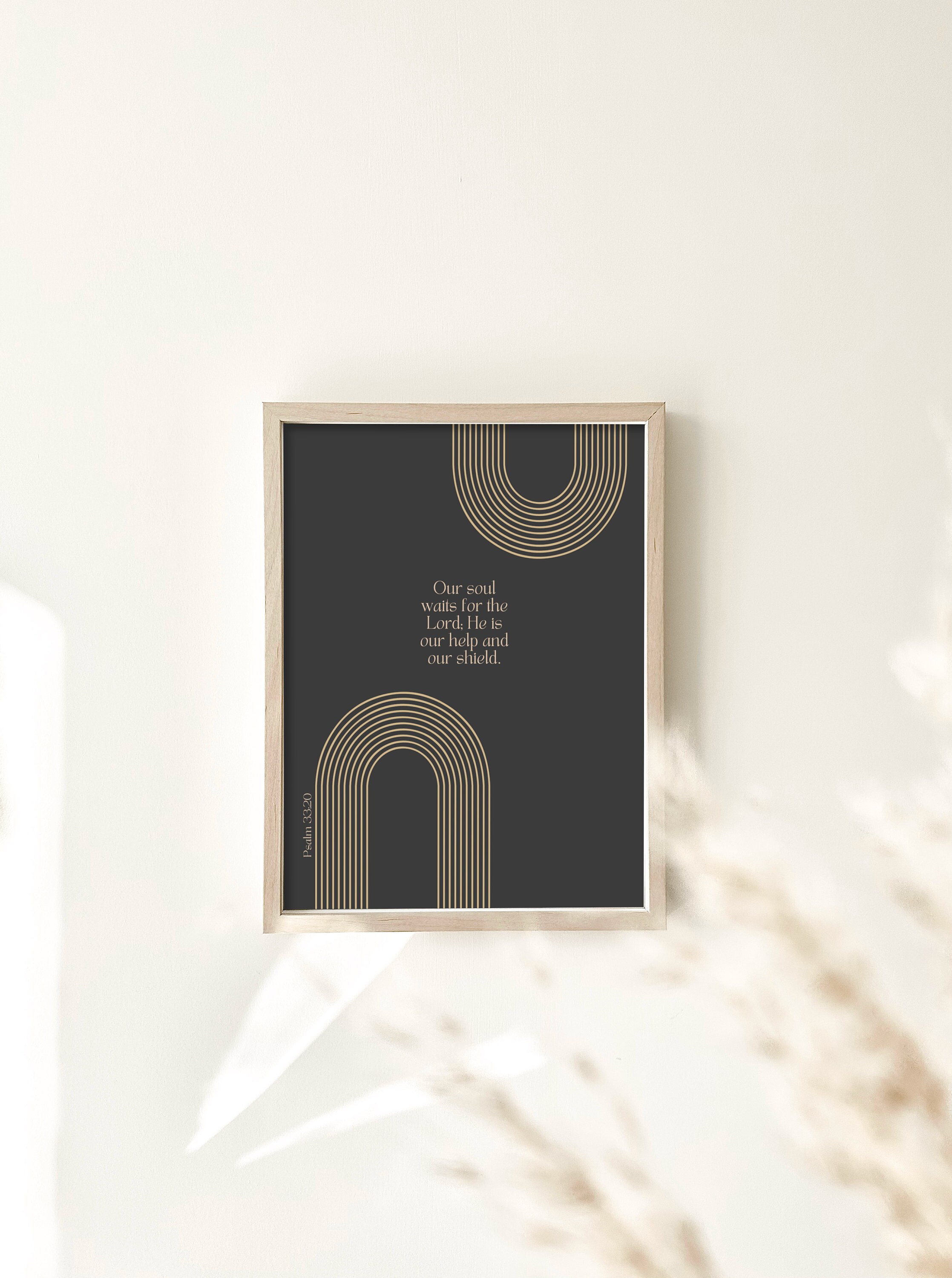 Psalm 33:20 Bible Verse Scripture Art Print, Christian Boho Wall Art ...