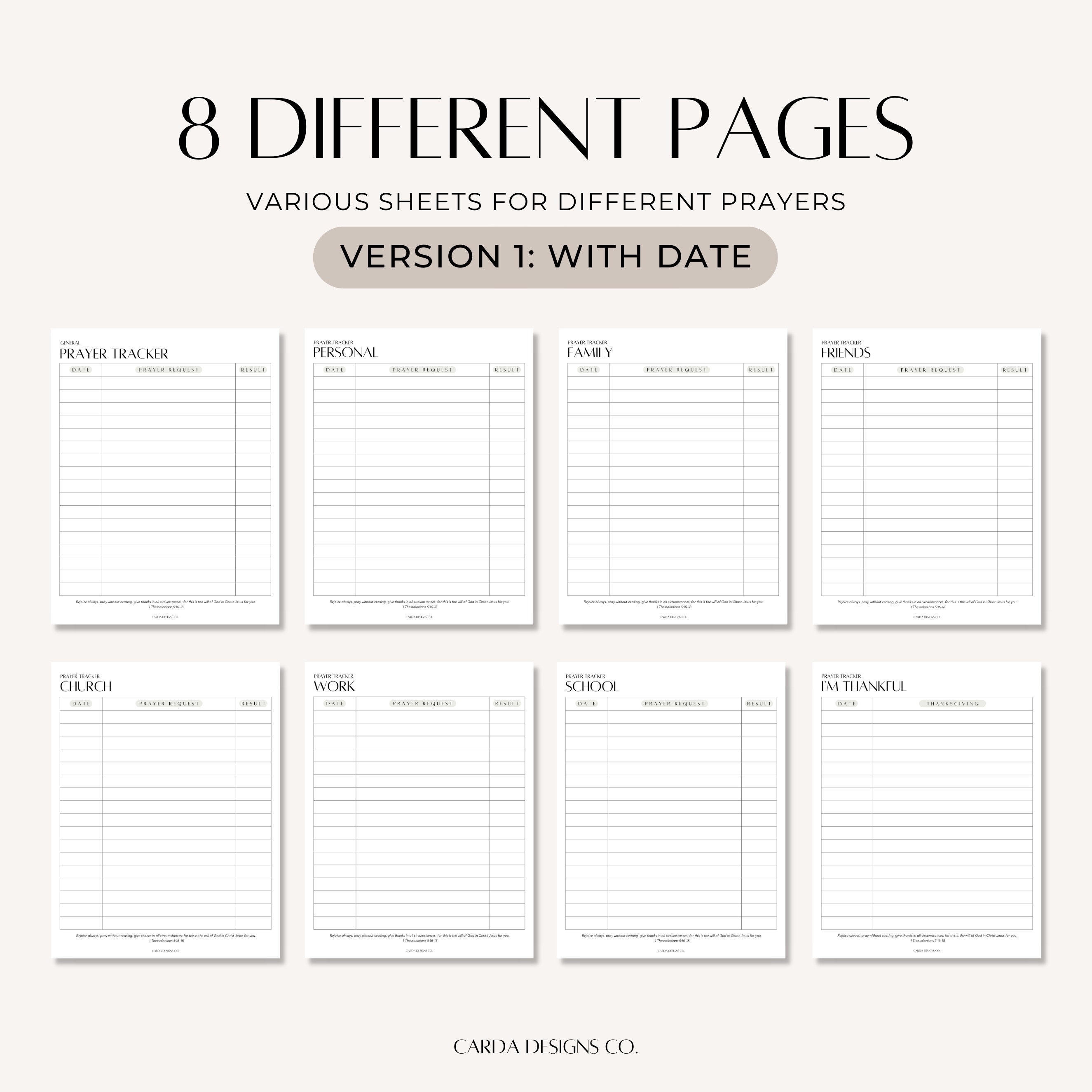 Prayer Tracker Template: Christian Journal Printable (PDF) - Etsy