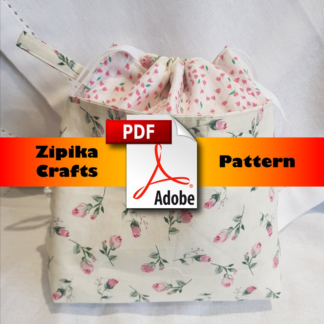 Easy Drawstring Bag PDF Pattern Toiletries, Cosmetics, Lingerie, Baby ...