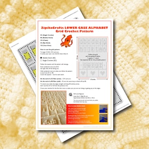 Easy Crochet LOWERCASE ALPHABET Grid Crochet PDF Pattern Sampler ...