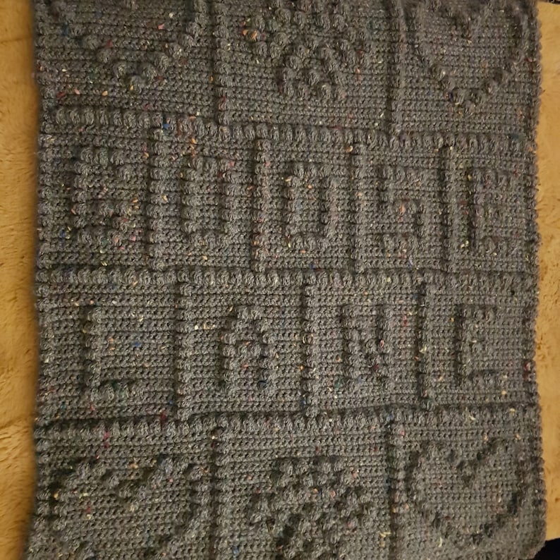 CUSTOM Grid Crochet PDF Pattern - Choose Your Own Words and Names, Dog ...