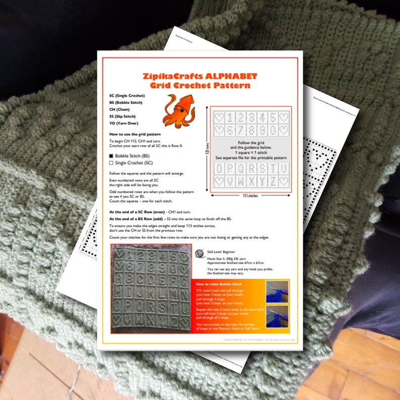Easy Crochet ALPHABET and NUMBERS Grid Crochet PDF Pattern - Etsy