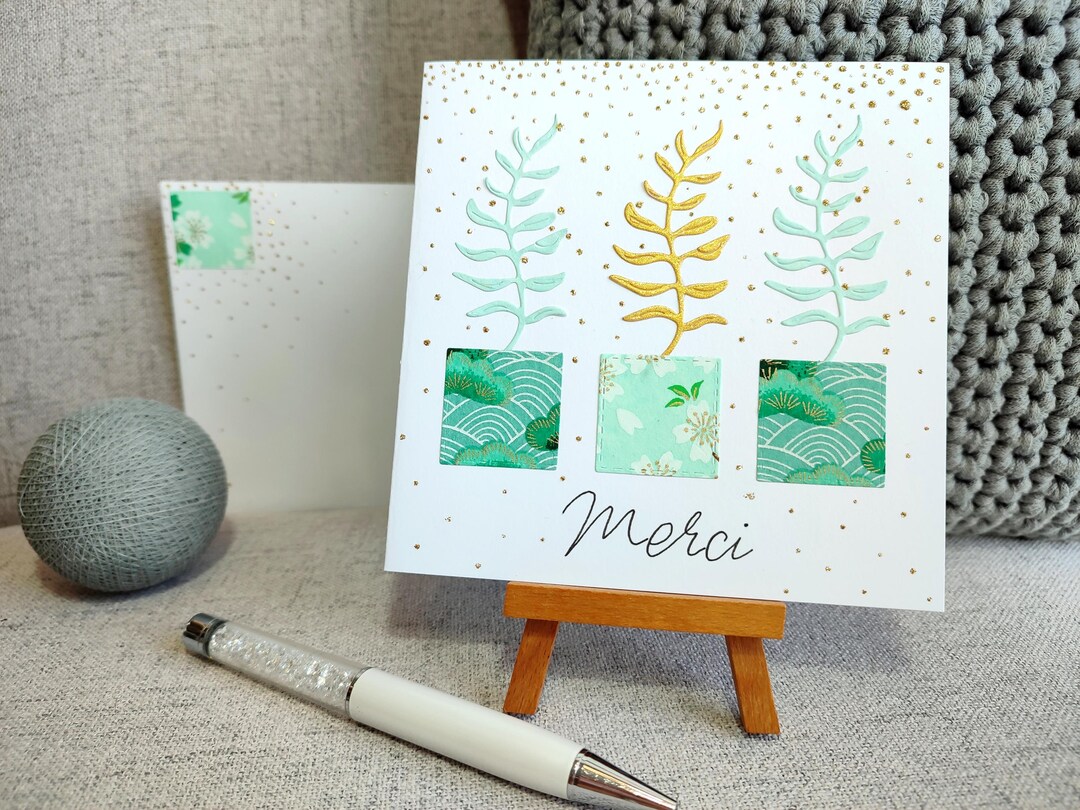 Thank You Card. Thank You. Pastel Tones. Blue, Sea Green and Green ...