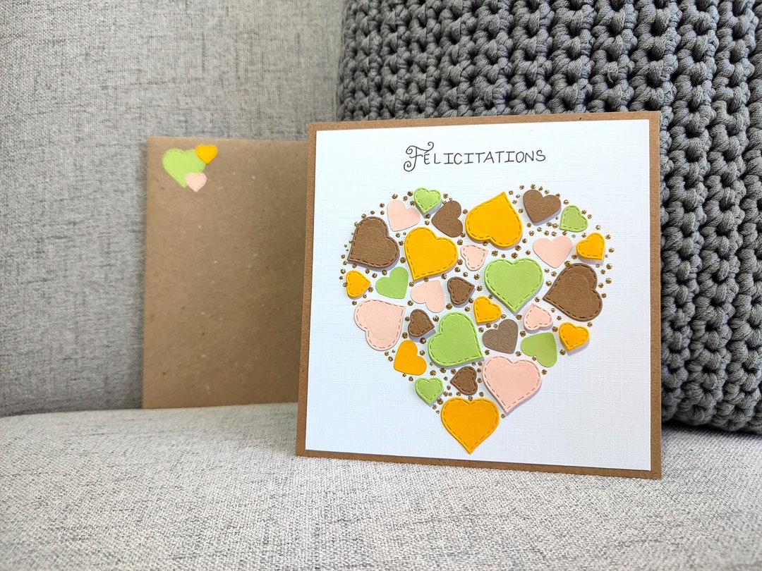 Carte Félicitations, mariage et naissance. Couleurs pastelles. Fait ...