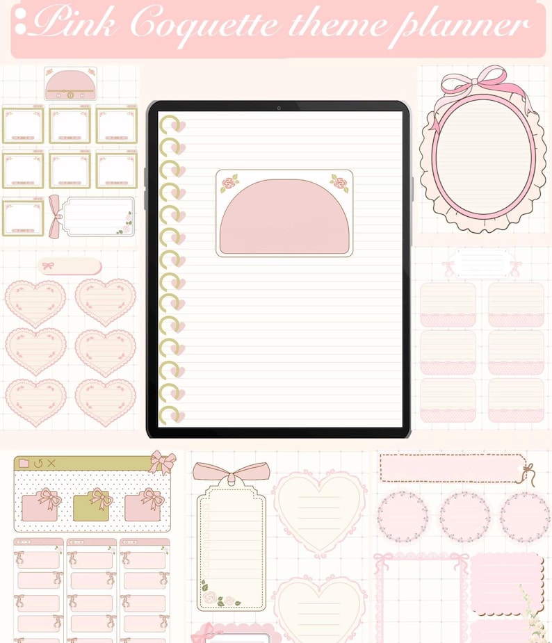 Pink Coquette Themed Digital Planner for Notability and Goodnotes Daily ...