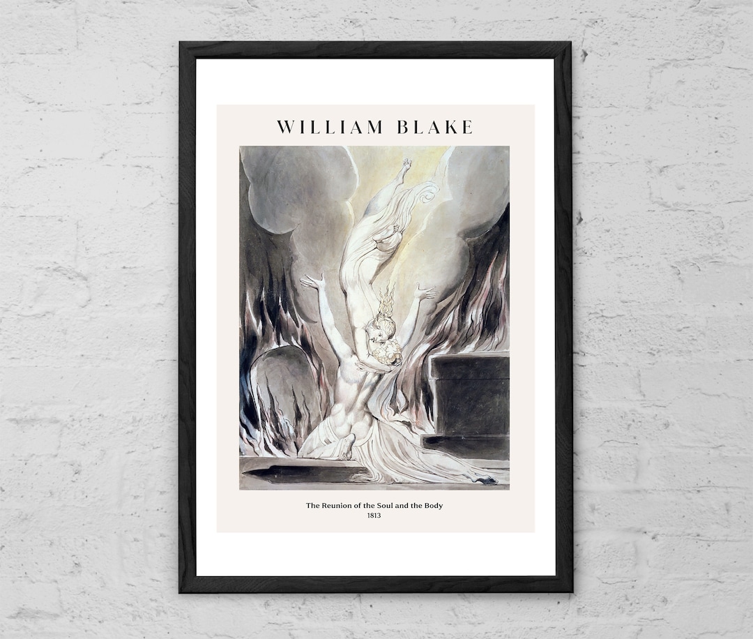 William Blake Art Print: the Reunion of Soul and Body, Romanticism Wall ...