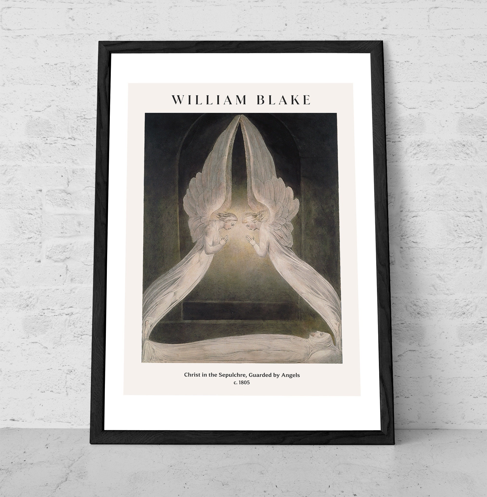 William Blake - Christ in the Sepulchre, Guarded by Angels - Art Print ...