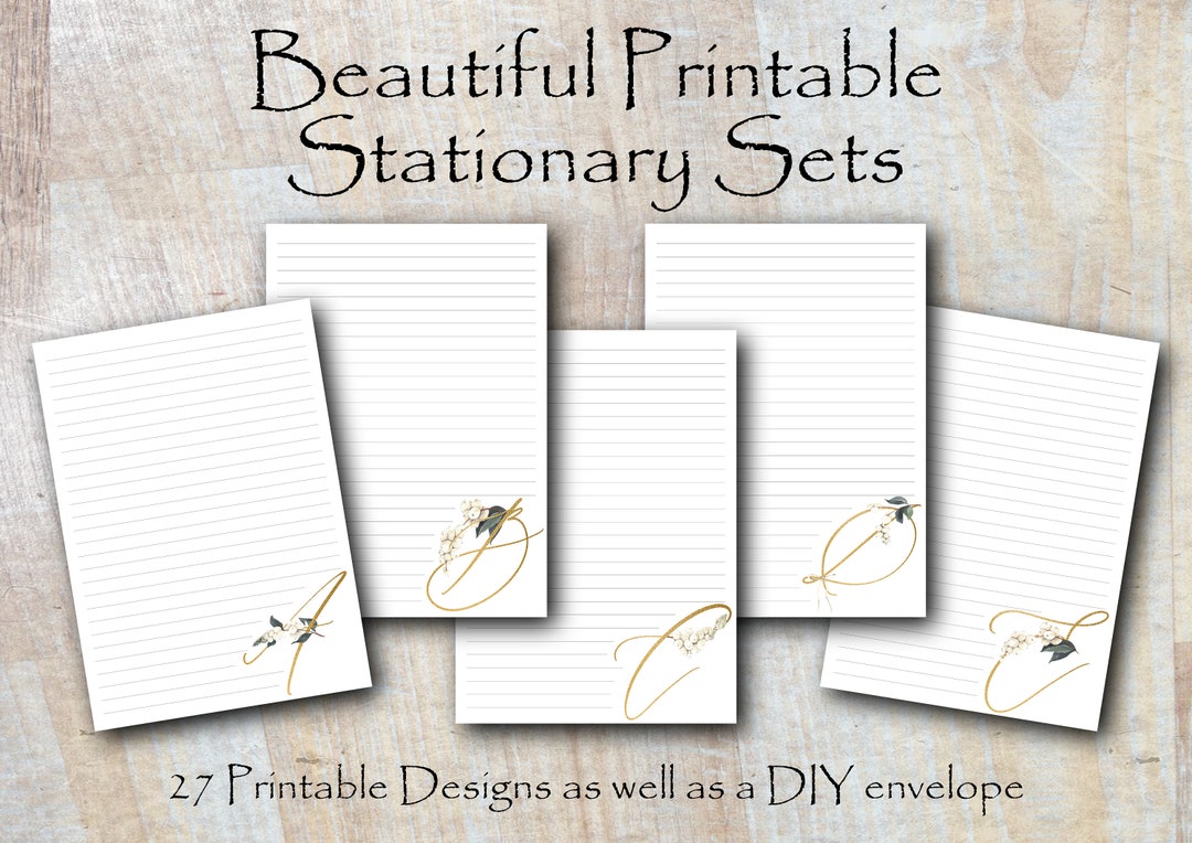27 Pce Gold Alphabet Stationary Set Plus DIY Envelope - Etsy