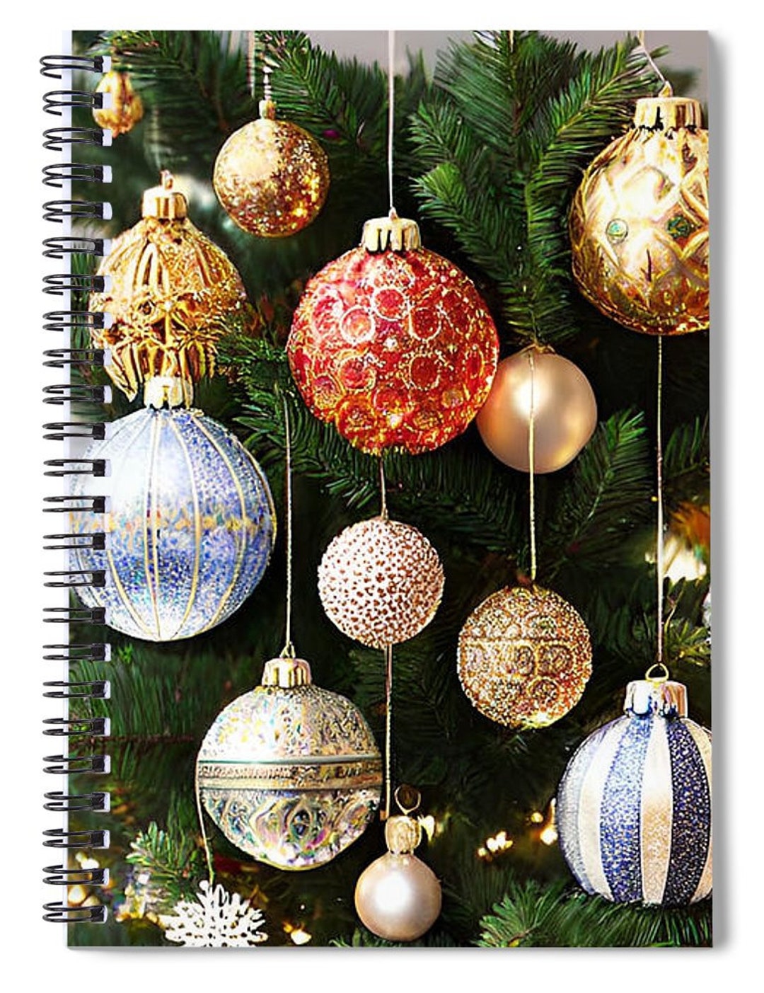 Christmas Cheer Spiral Blank Notebook Lined Journal 8 X 6 Notebook Etsy