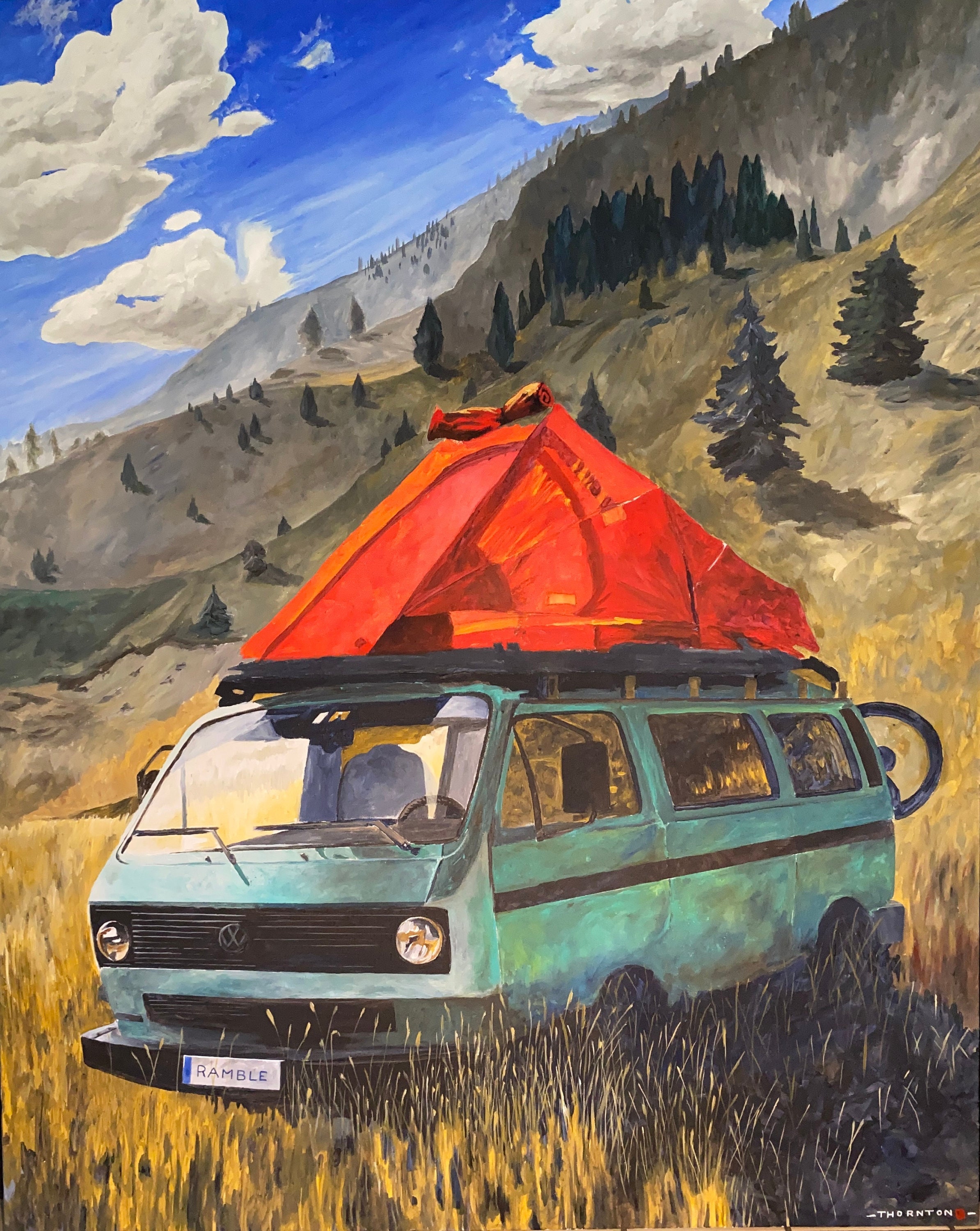 VW Westfalia Art Print. Vanagon, Rooftop Tent, Westy, Fine Art Print - Etsy
