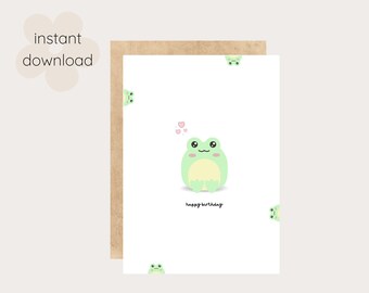Birthday Card/ Dancing Frog Birthday Card/ Greeting Card/ Blank Card ...