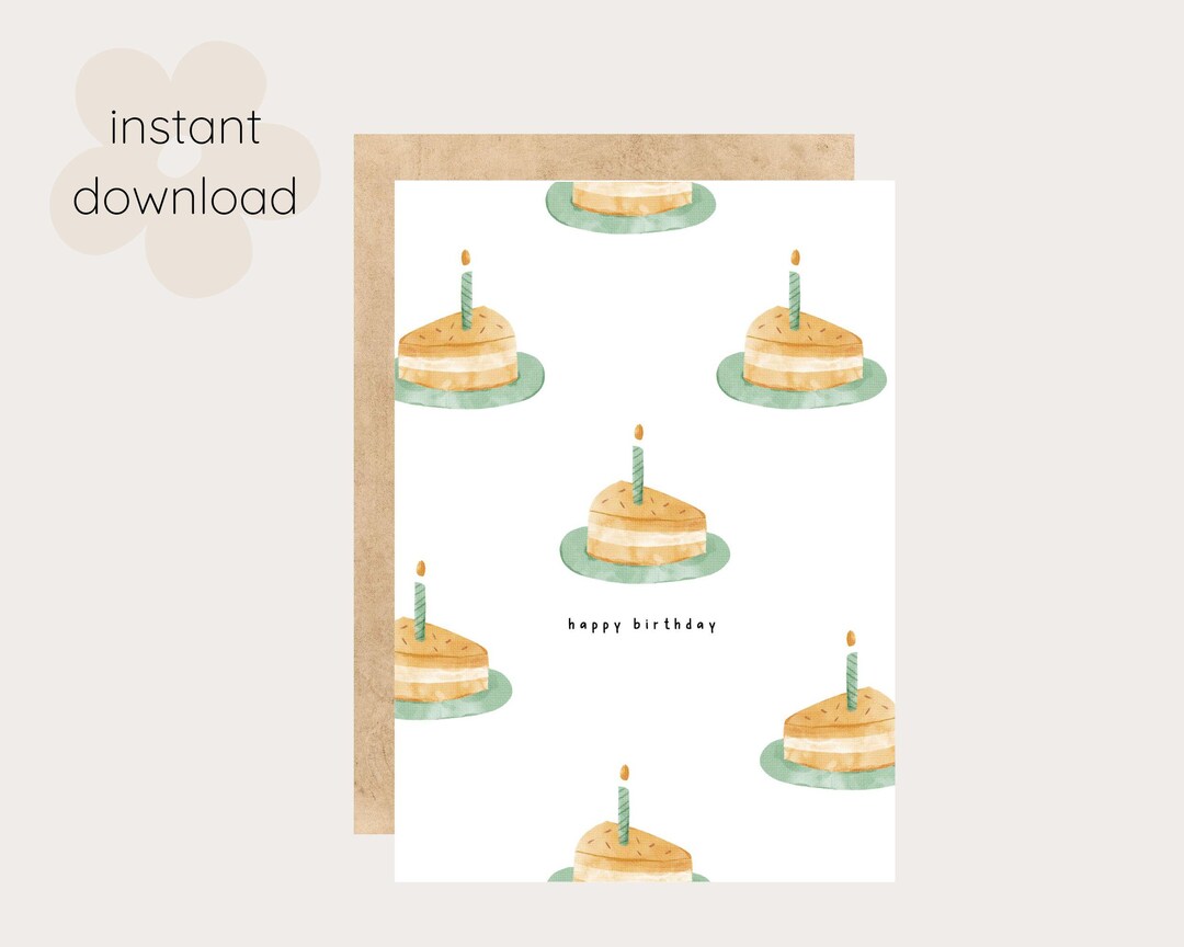 Cake Slice Birthday Card - Etsy