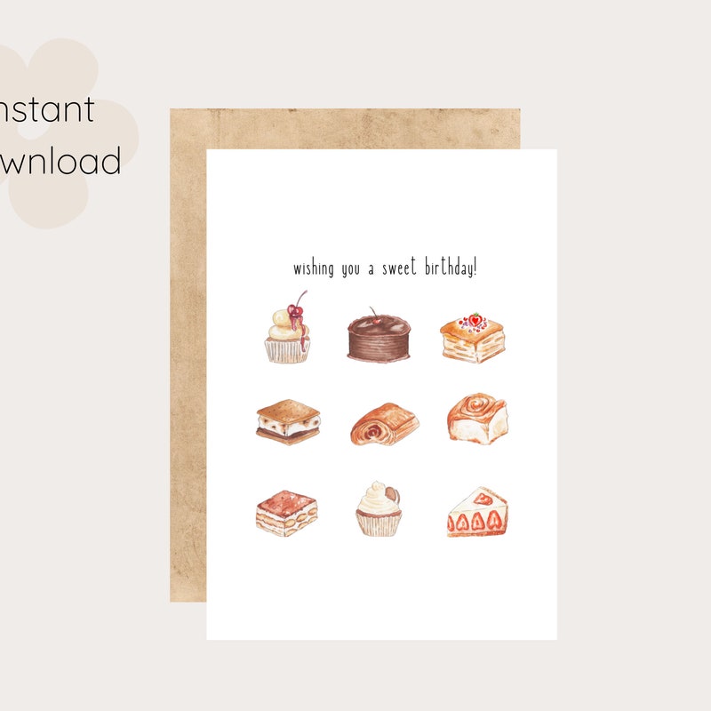 Sweets Birthday Card - Etsy