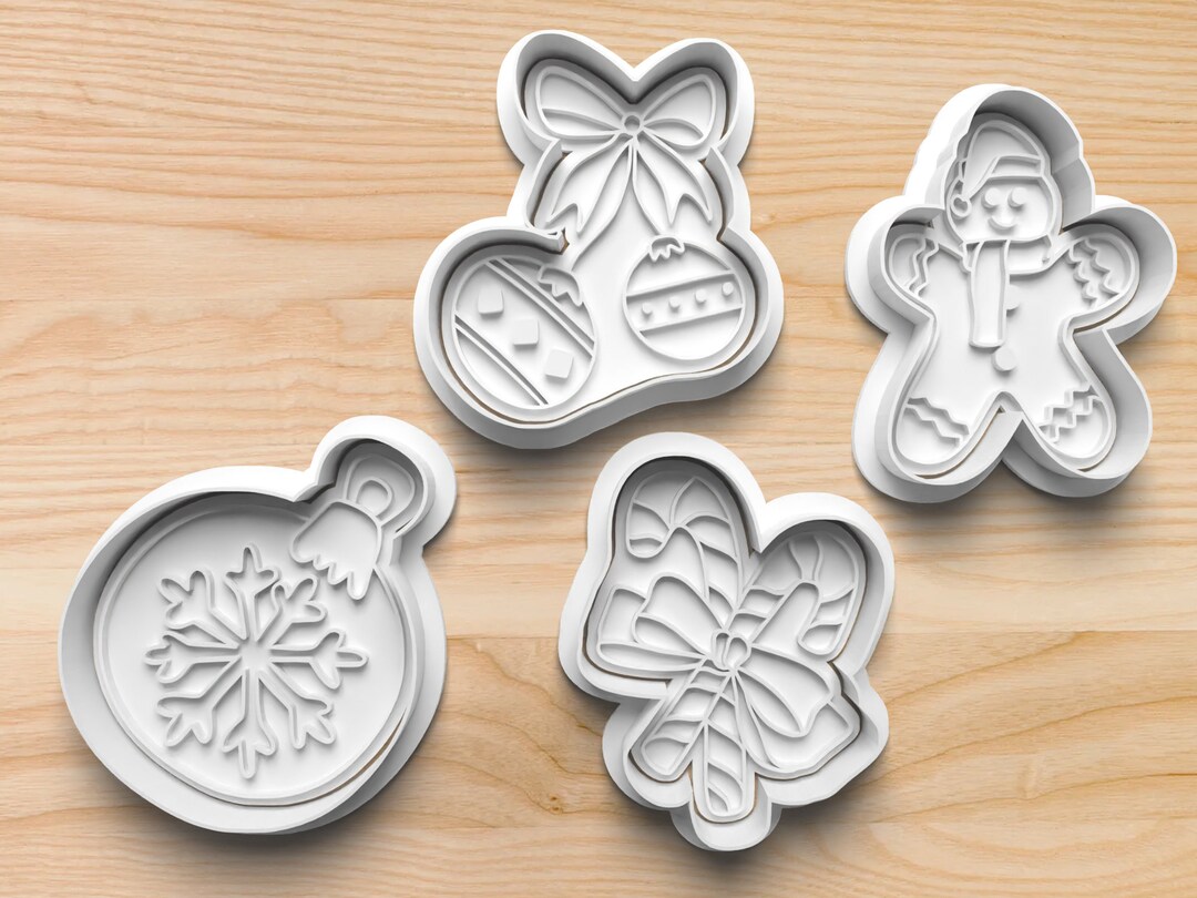 Christmas Cookie Cutter Set – Holiday Ornament, Gingerbread, Bow ...