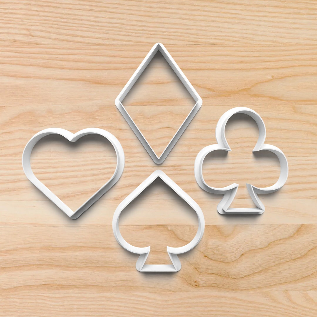Card Symbols Cookie Cutters: Playing Cards Theme, Set of 4 - Etsy