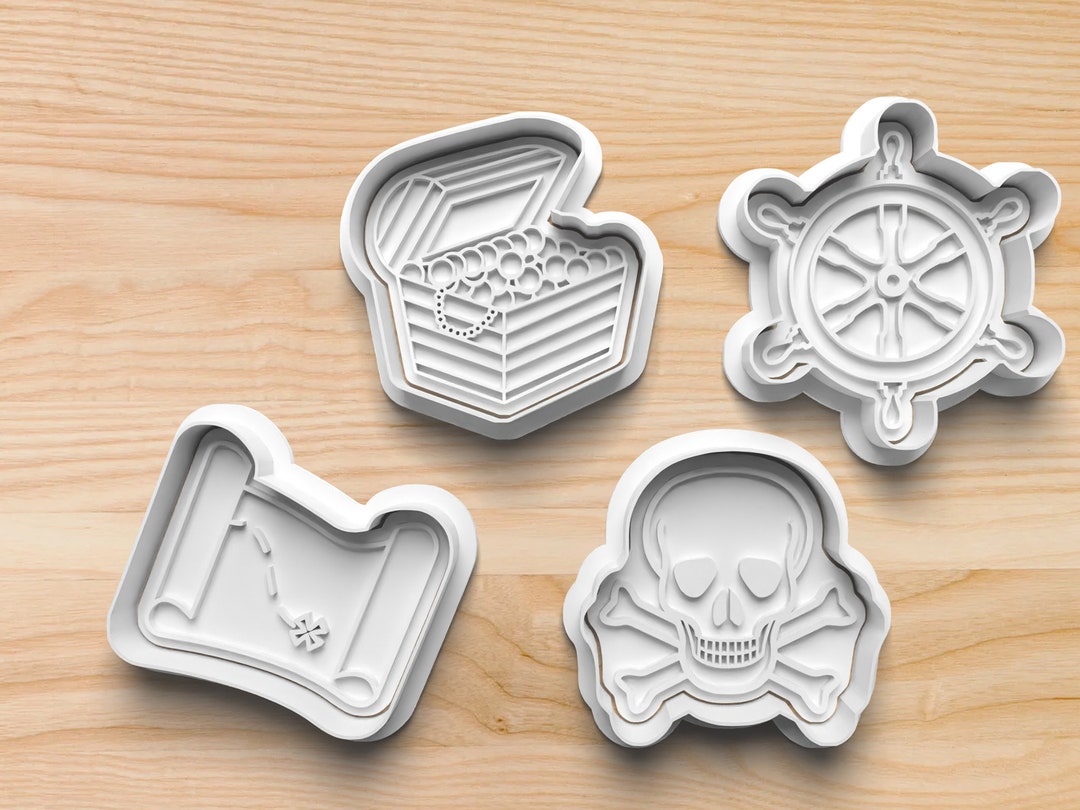 Pirate Cookie Cutters Treasure Chest Cookie Cutter Treasure Map Cookie ...