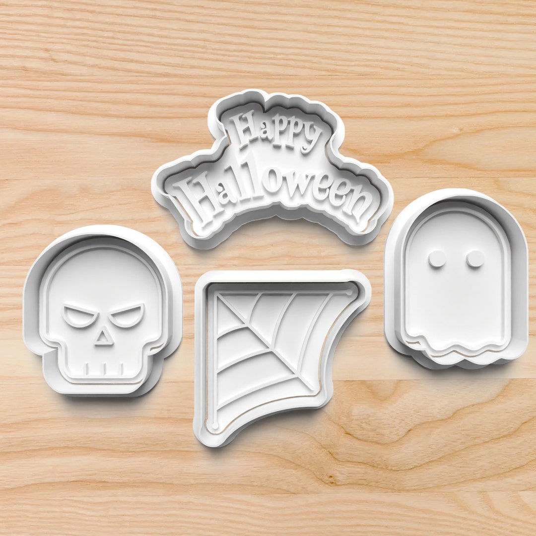 Happy Halloween Cookie Cutters: Skull, Ghost, Spiderweb - Etsy