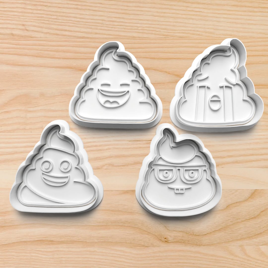 Poop Emoji Cookie Cutters & Stamp Set || Biscuit Cutter || Fondant ...